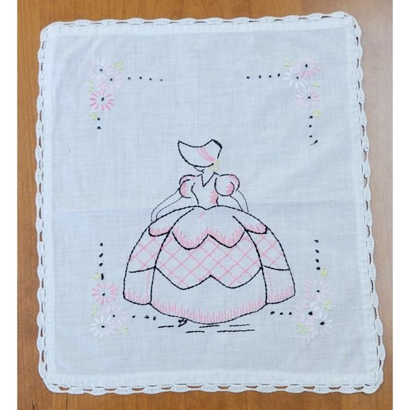 Accessories | Vintage Embroidered Southern Bell Lady Bonnet ...